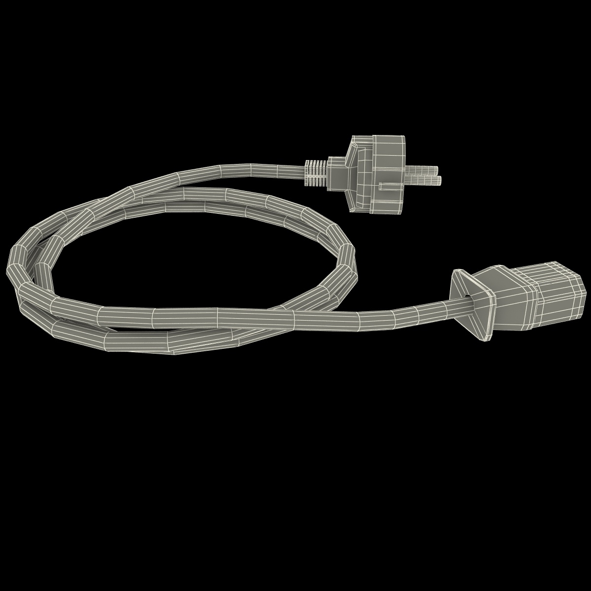 3d model pc power cable