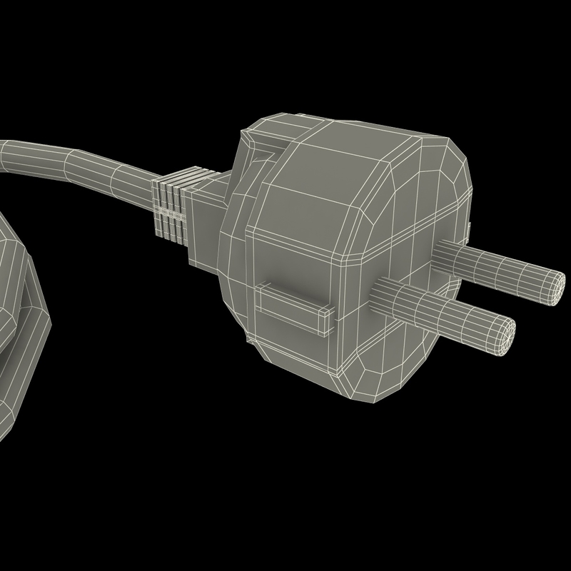 3d model pc power cable