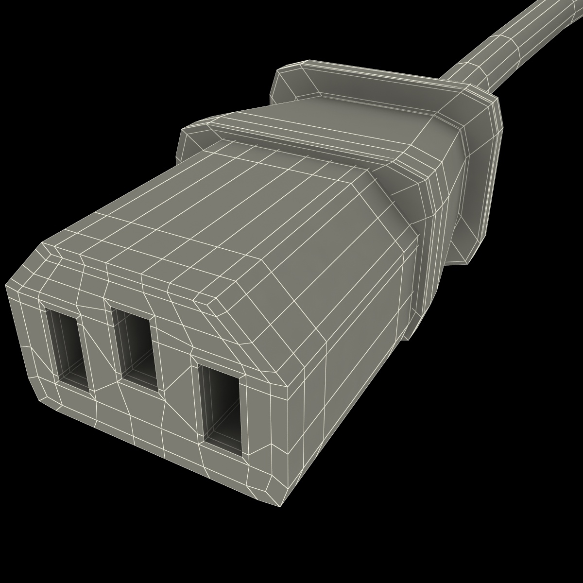 3d model pc power cable