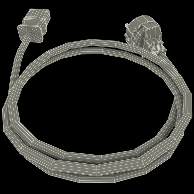 3d model pc power cable