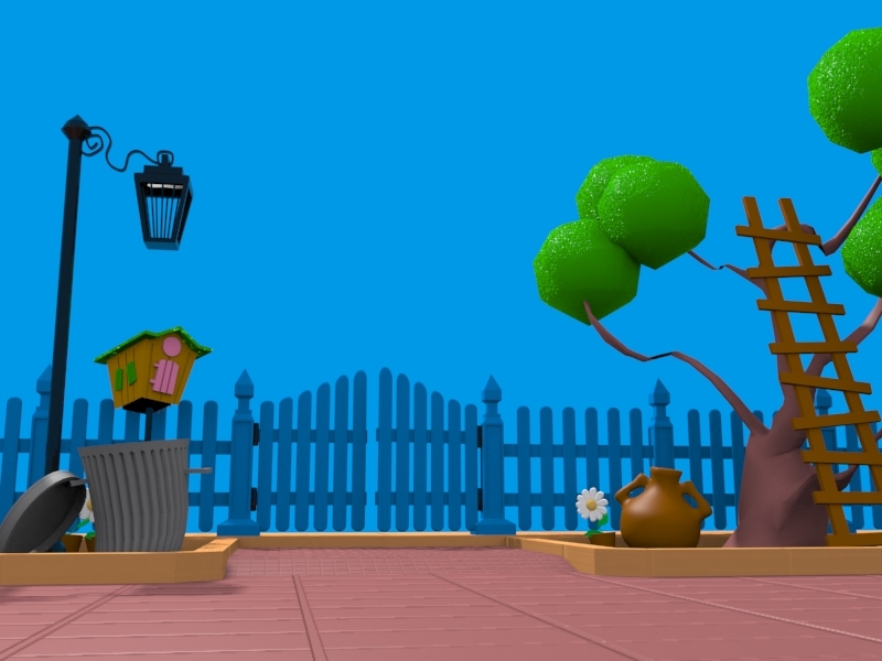3d model cartoon gate