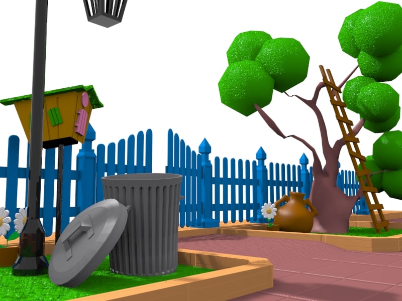 3d model cartoon gate