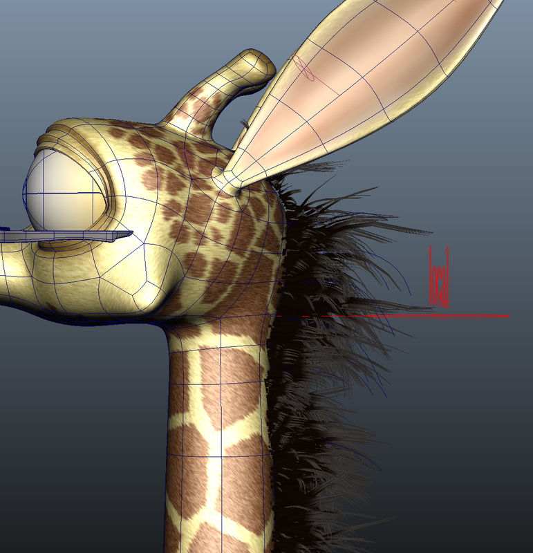3d giraffe cartoon character rigged model