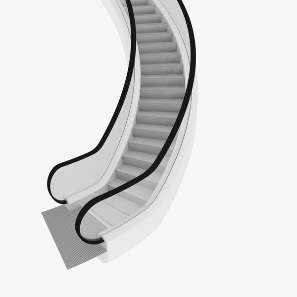 curved escalator 3d model