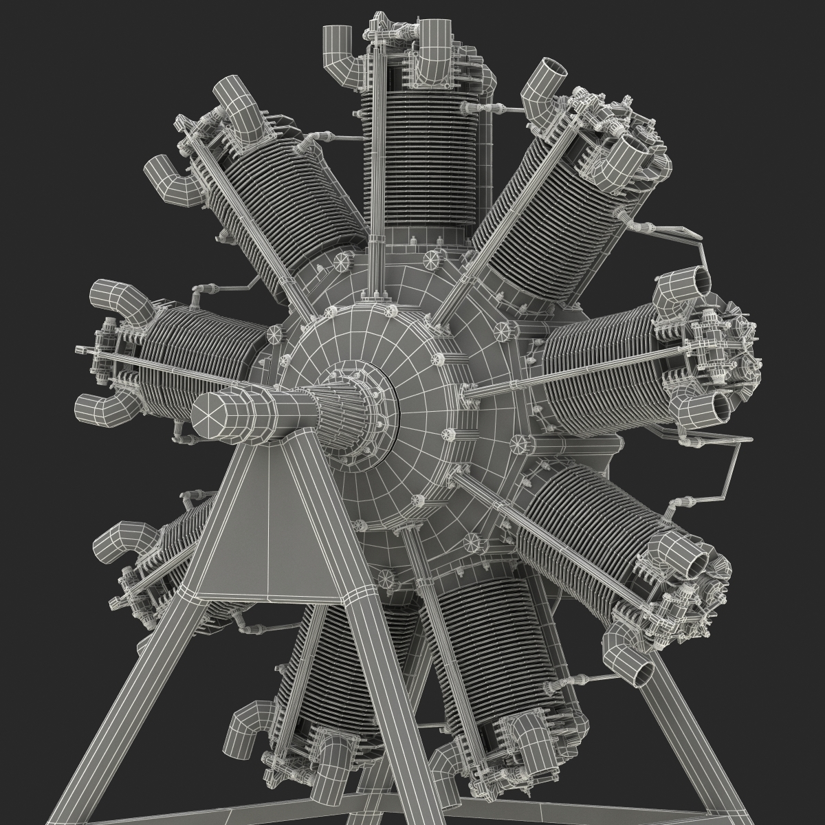 3d bristol jupiter engine model