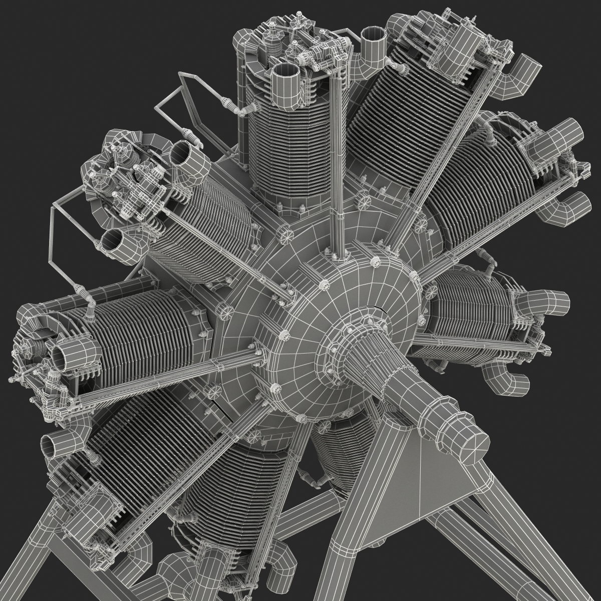 3d bristol jupiter engine model