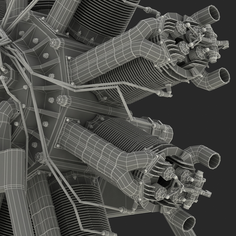3d bristol jupiter engine model