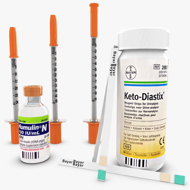 3d insulin set syringe n model