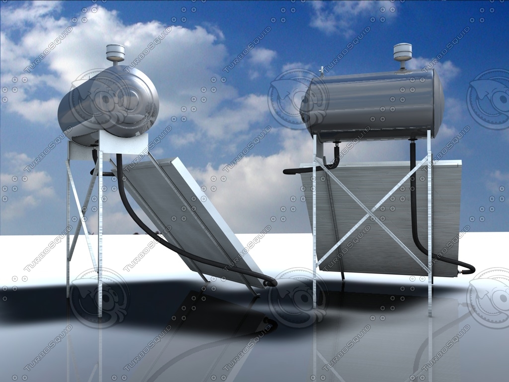 3d model solar water heater