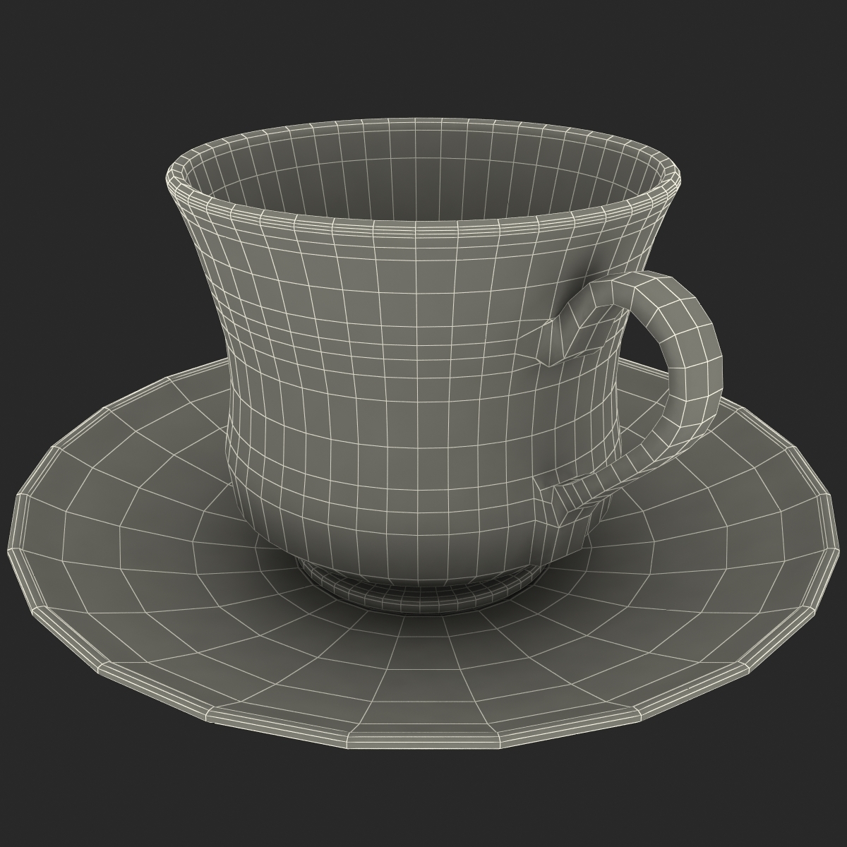 tea cup saucer 3d model