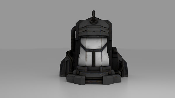3d model sci-fi stasis pod prop
