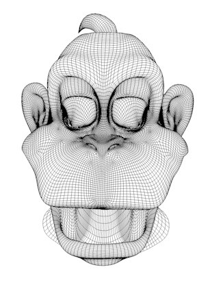 3d monkey head cartoon model
