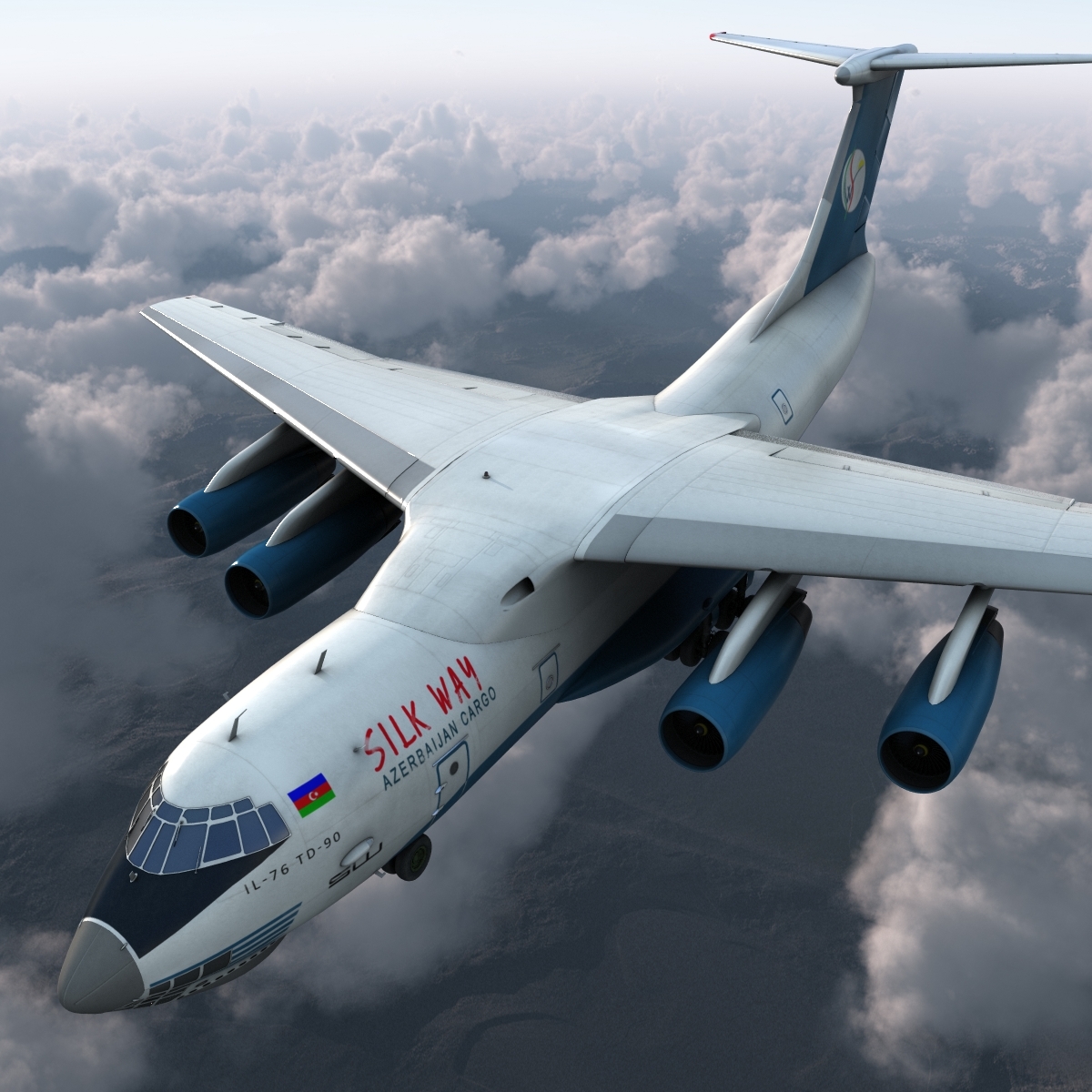 ilyushin il 76 rigged 3d max