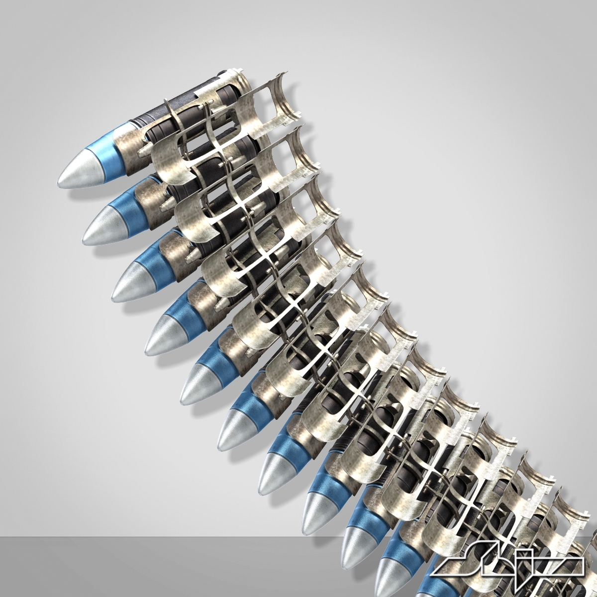 3d model apache helicopter m230 chain