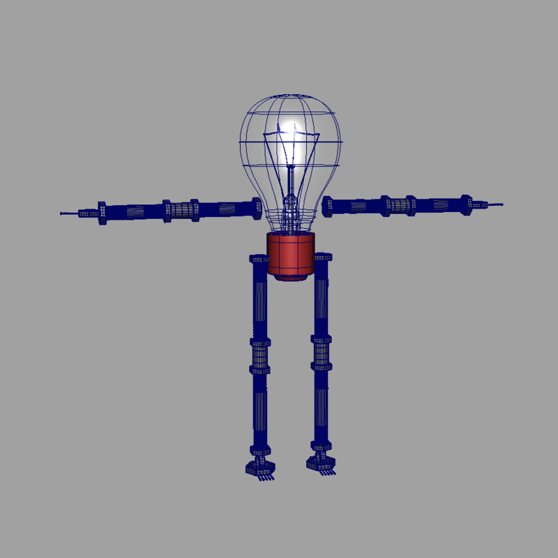 light bulb robot 3d model