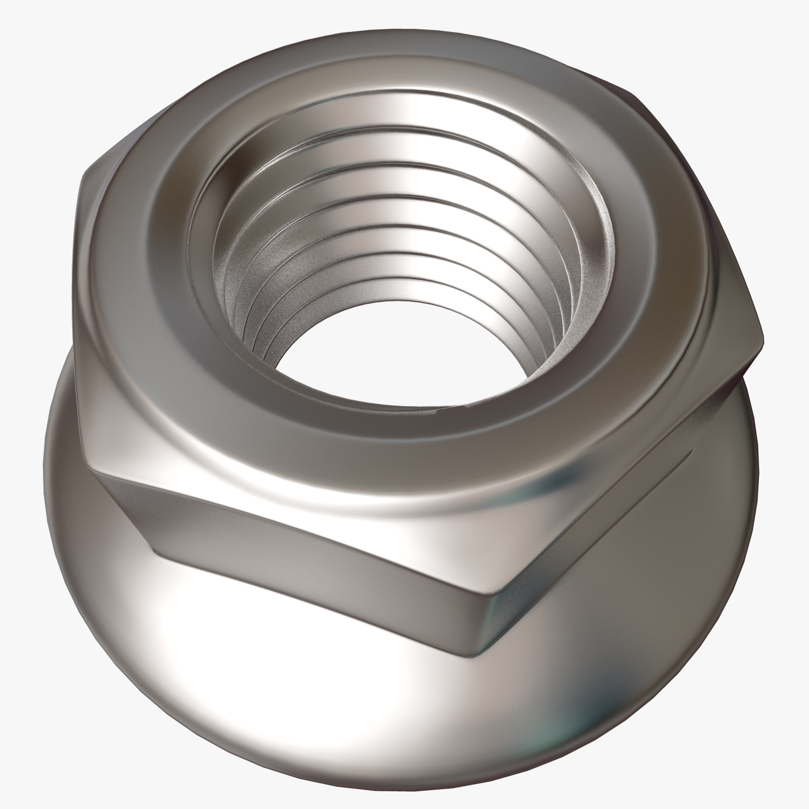 3d model hex nut flange