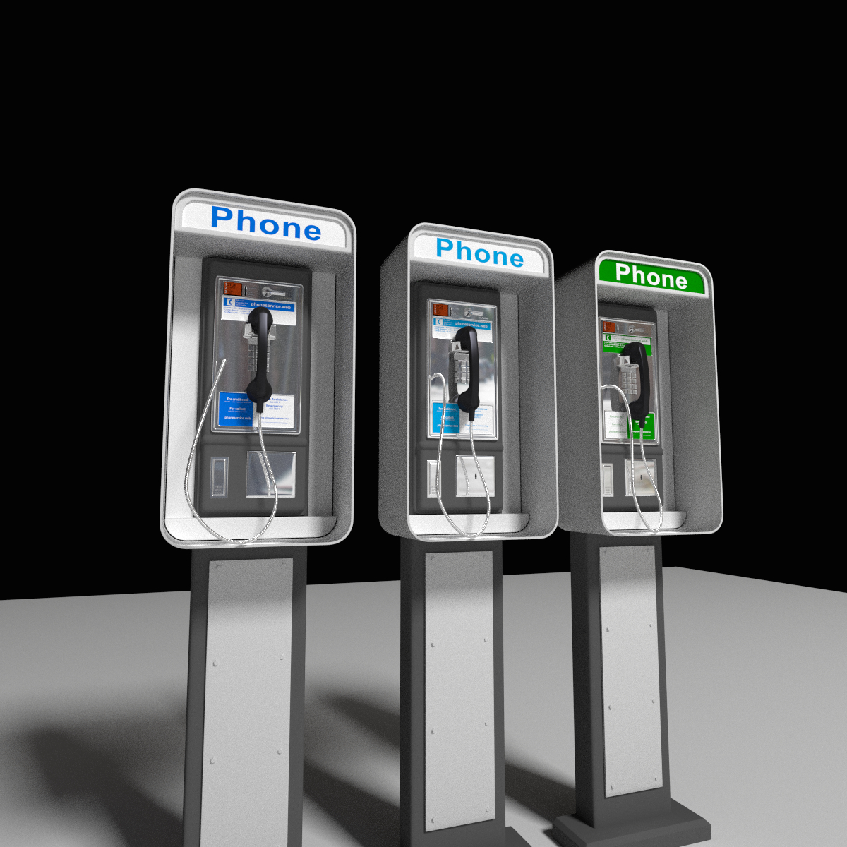 3d model payphone phone