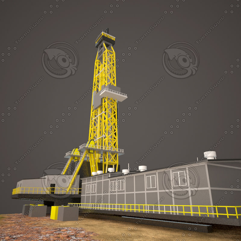 3d oil drill tower model