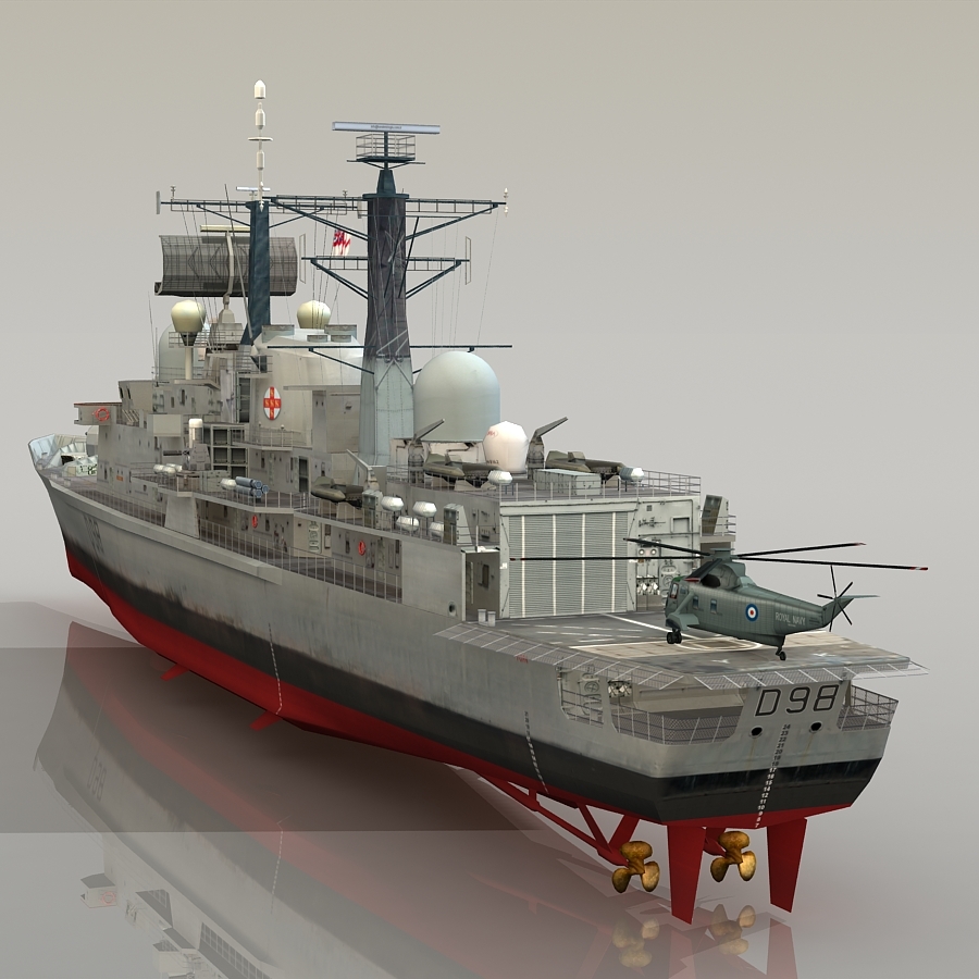 3d hms york d98 type model