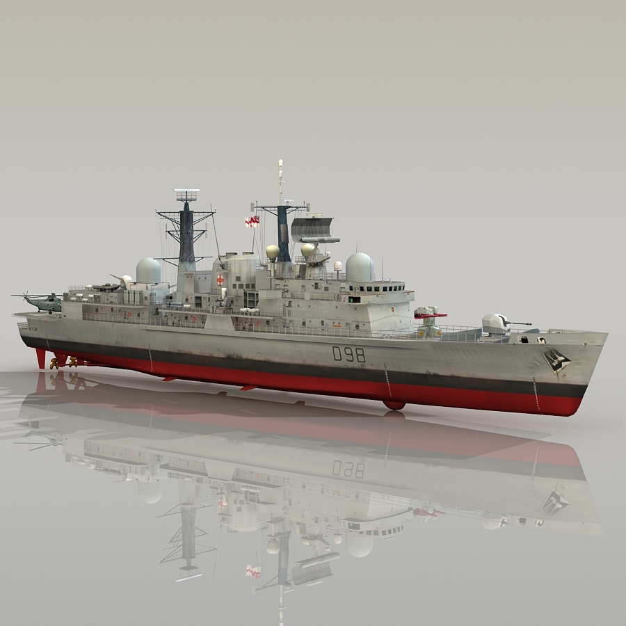 3d hms york d98 type model