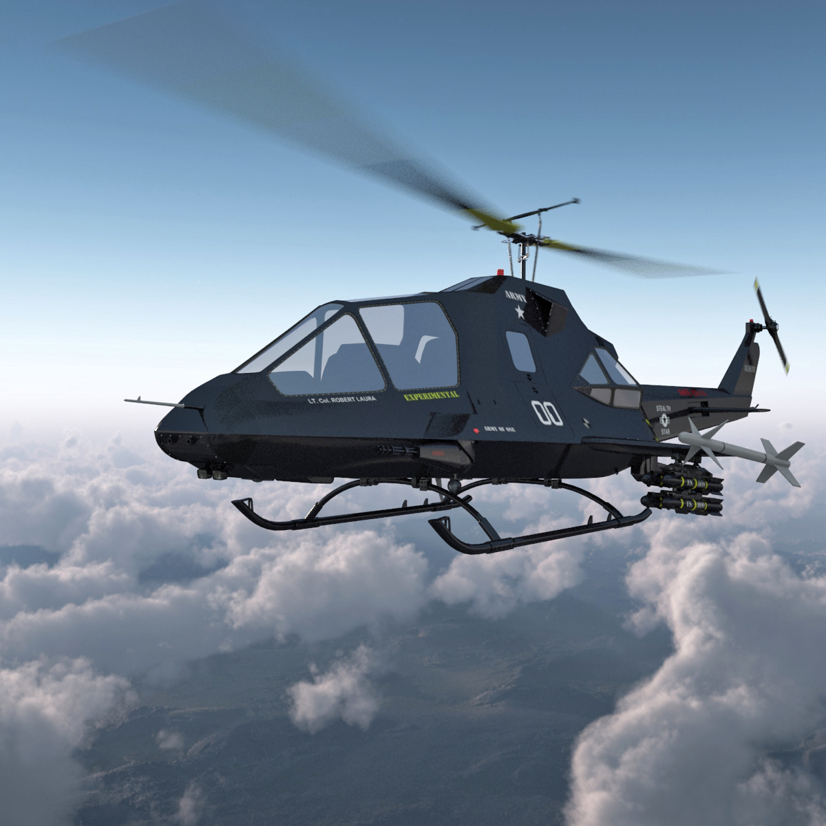 stealth helicopter 3d model