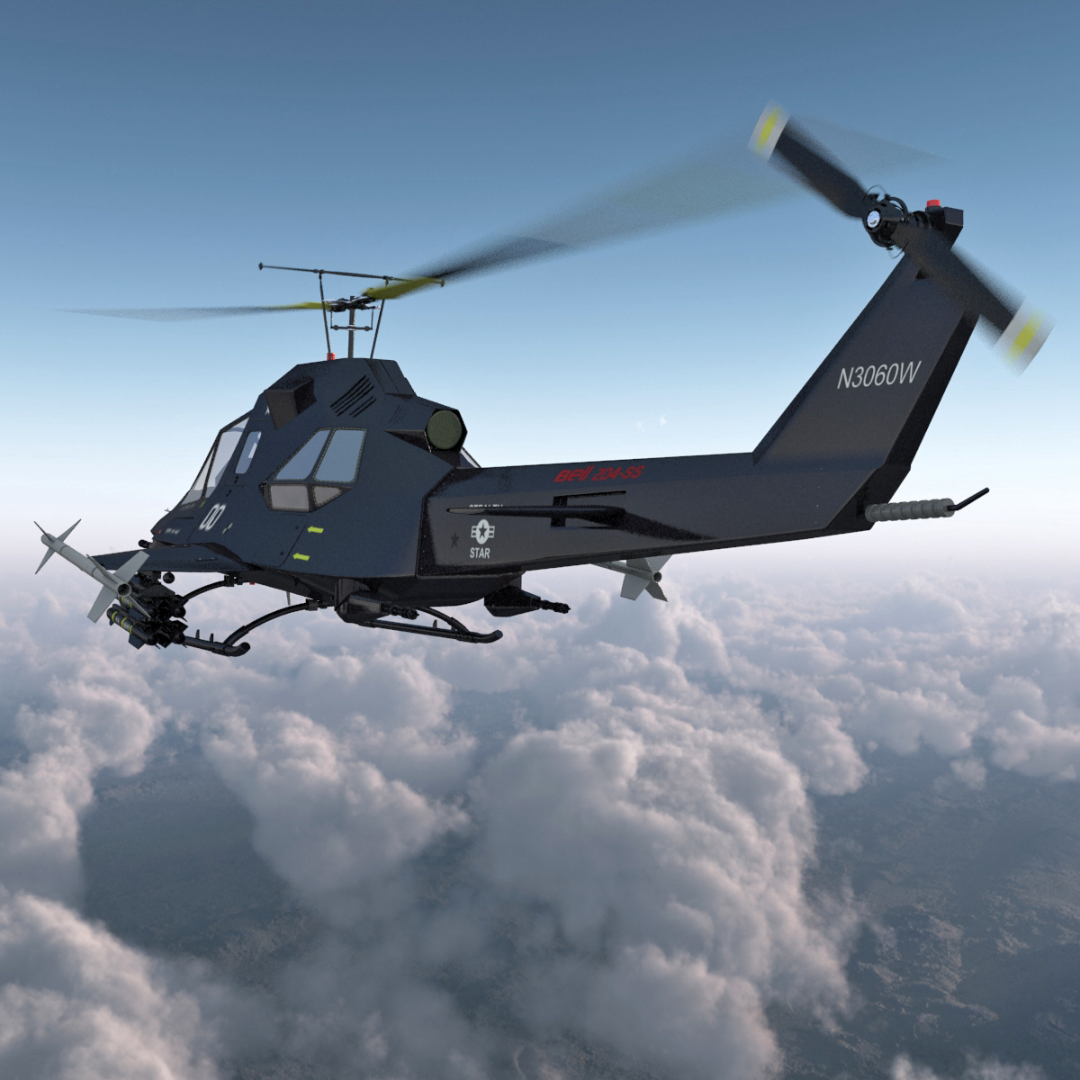 stealth helicopter 3d model