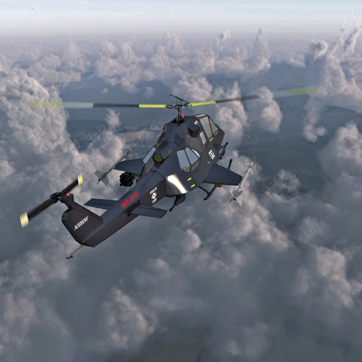 stealth helicopter 3d model