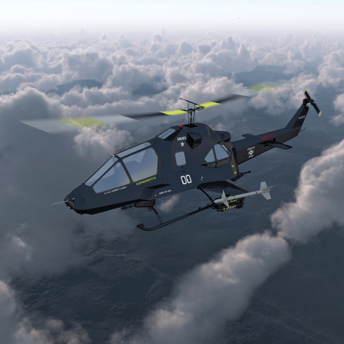 stealth helicopter 3d model