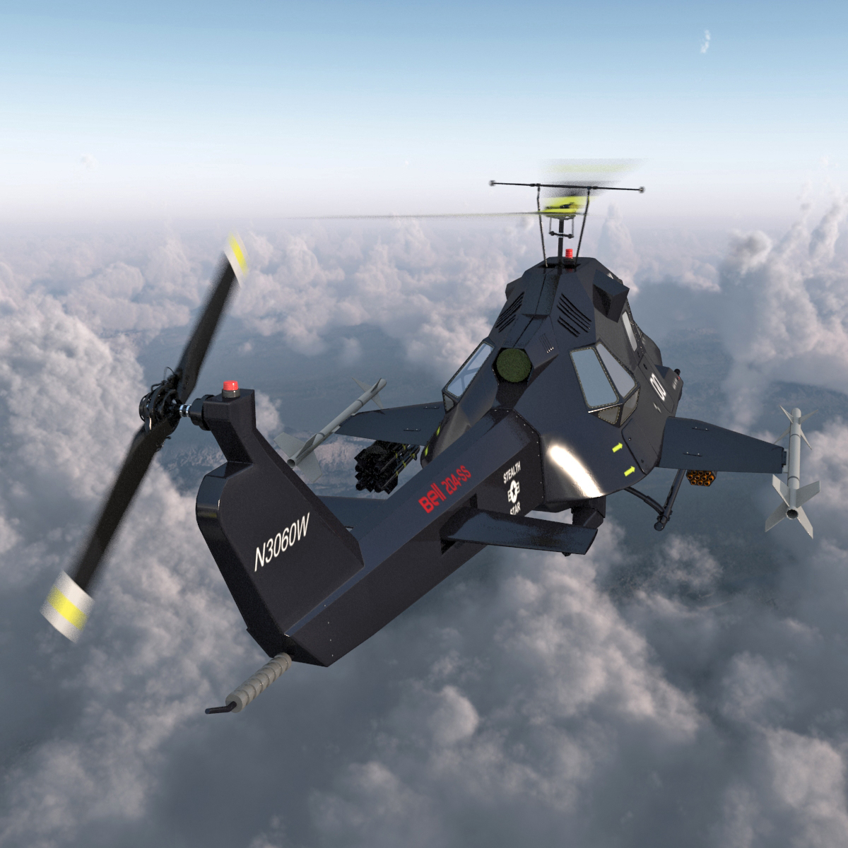 stealth helicopter 3d model