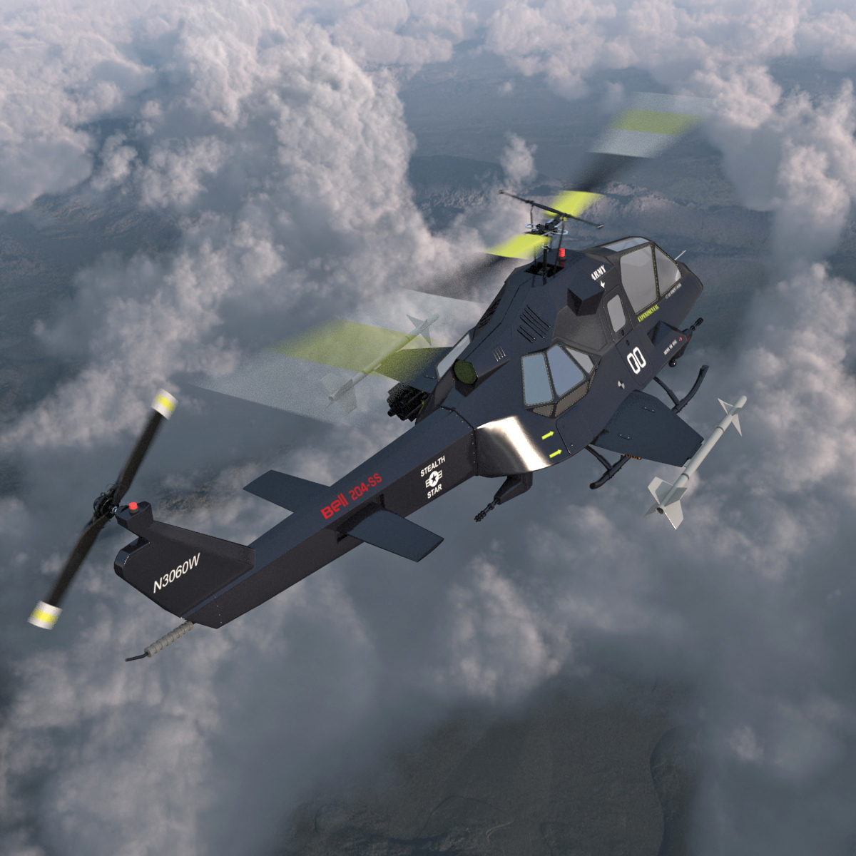 stealth helicopter 3d model