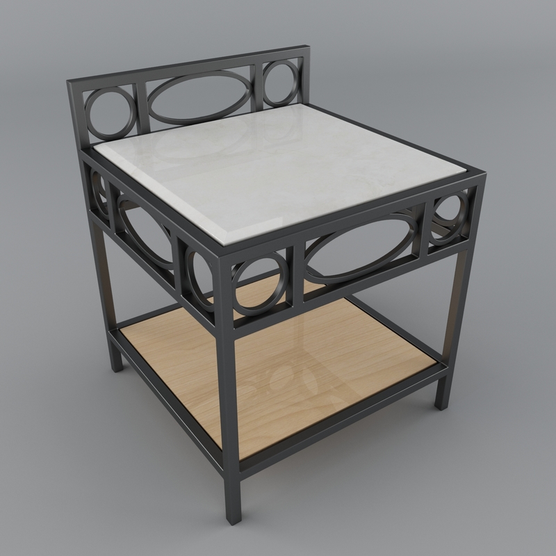 comodino marble wood 3d 3ds