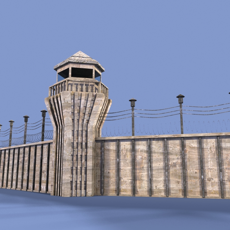 3d prison wall model