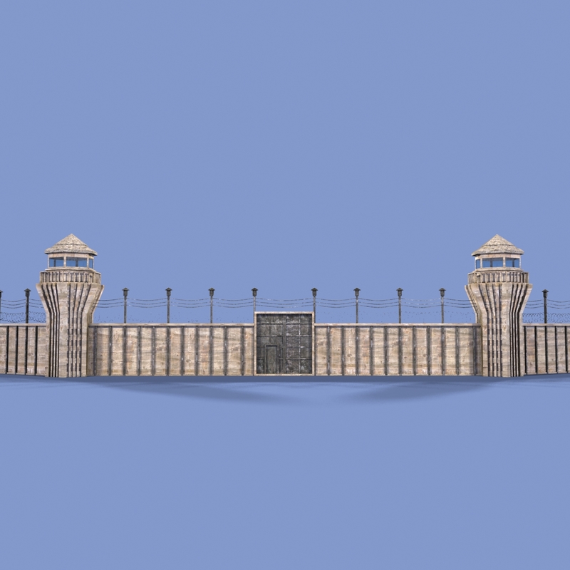 3d prison wall model