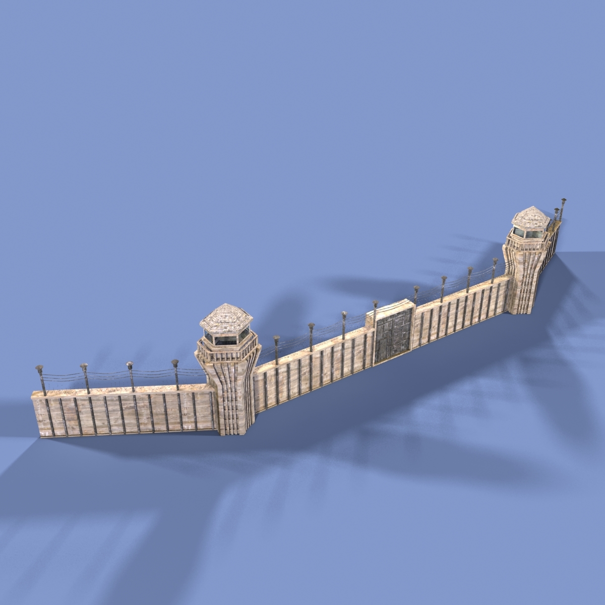 3d prison wall model