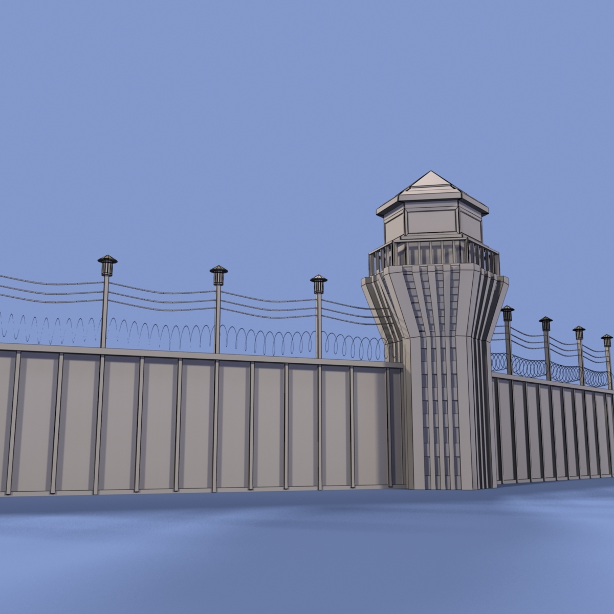 3d prison wall model