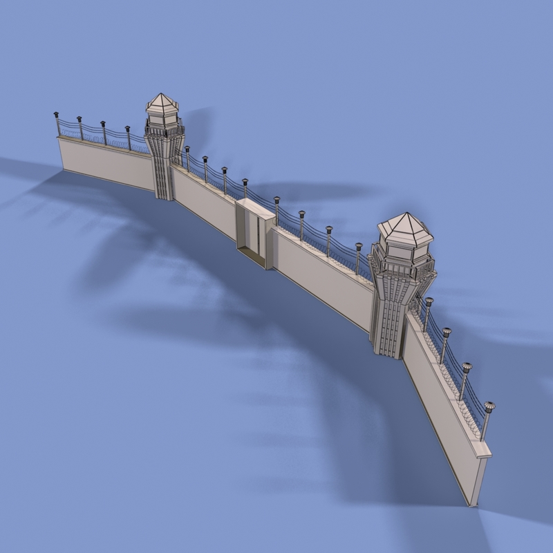 3d prison wall model