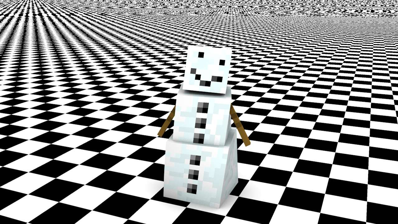 snowman minecraft 3d c4d