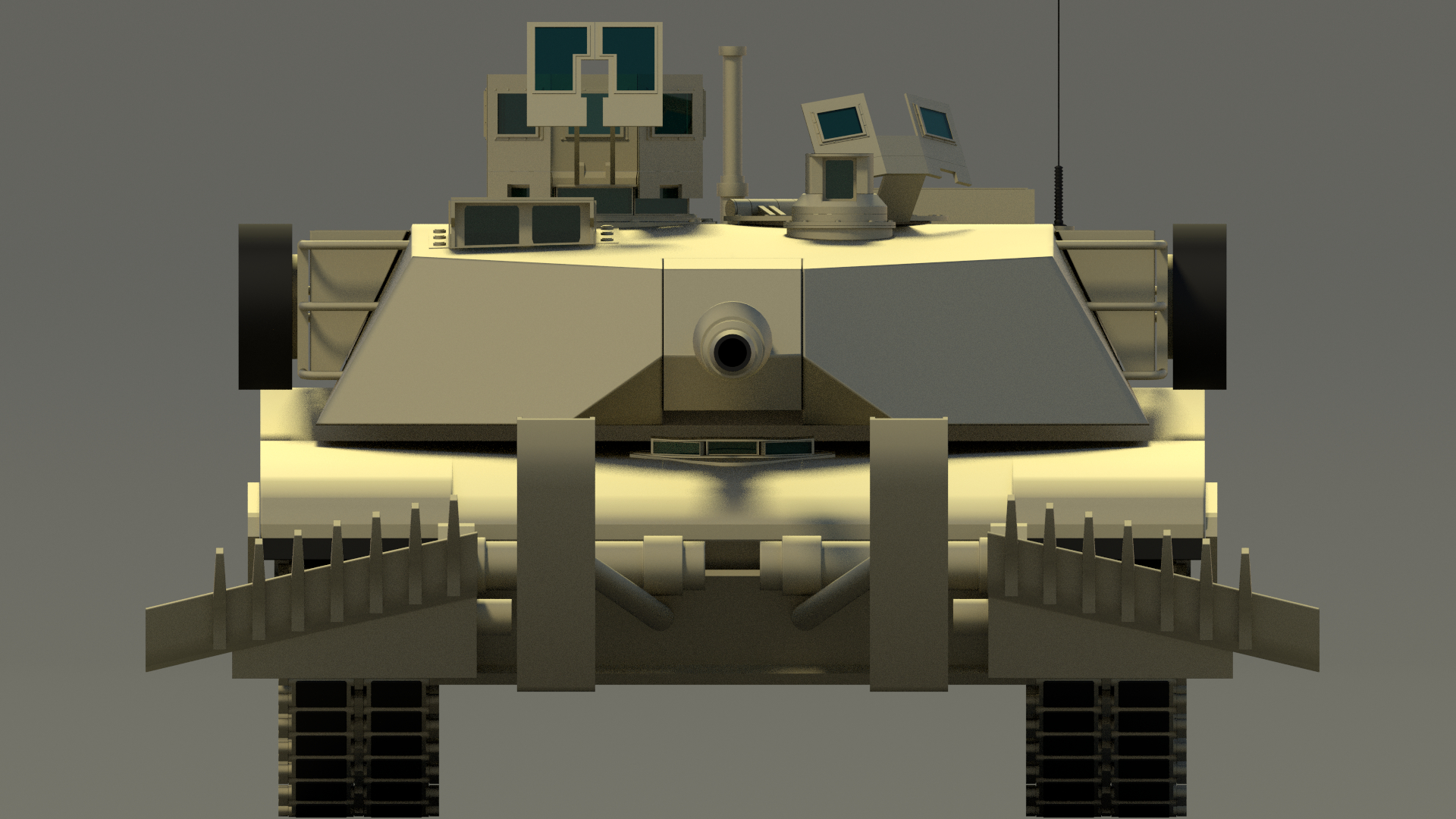 free m1a1-abrams battle tank plow 3d model