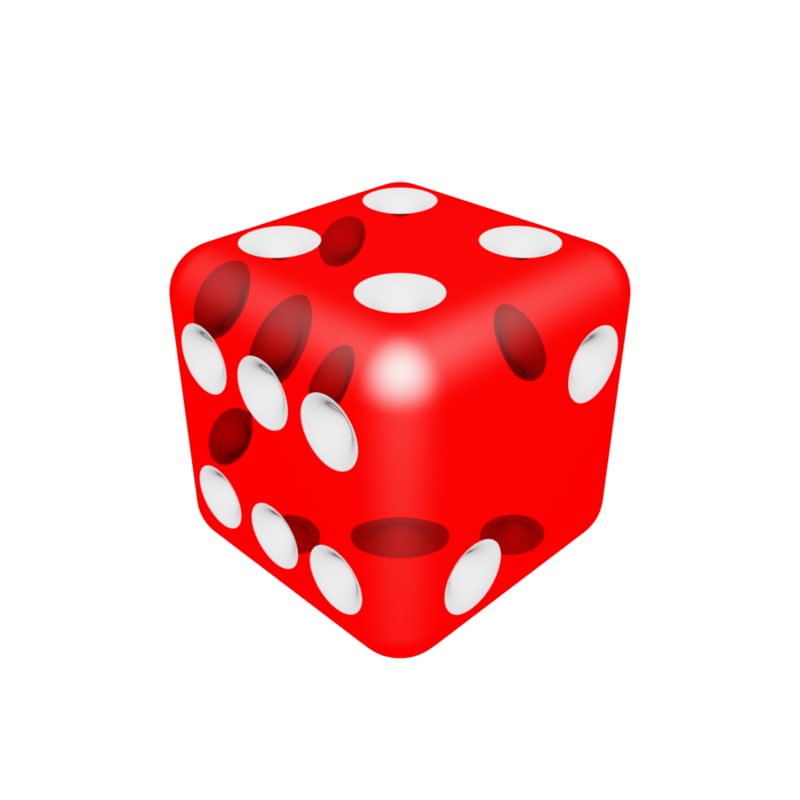 3d transparent dice model