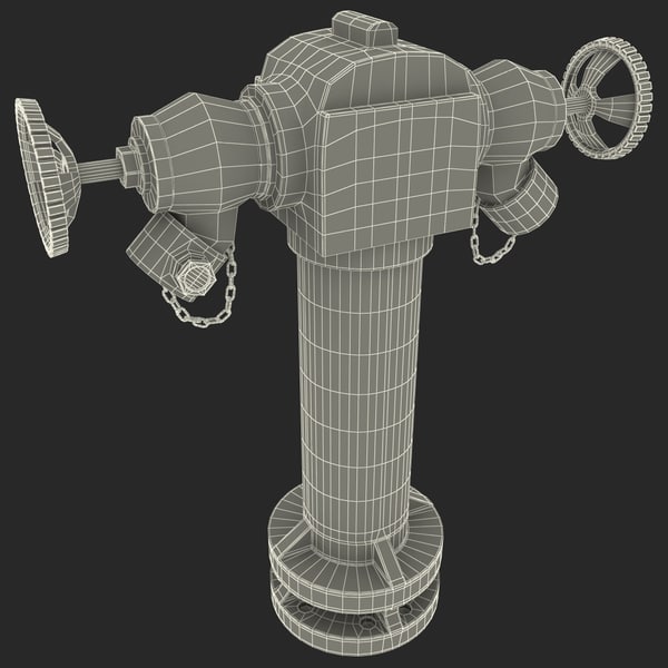 hydrant 2 port 3d obj