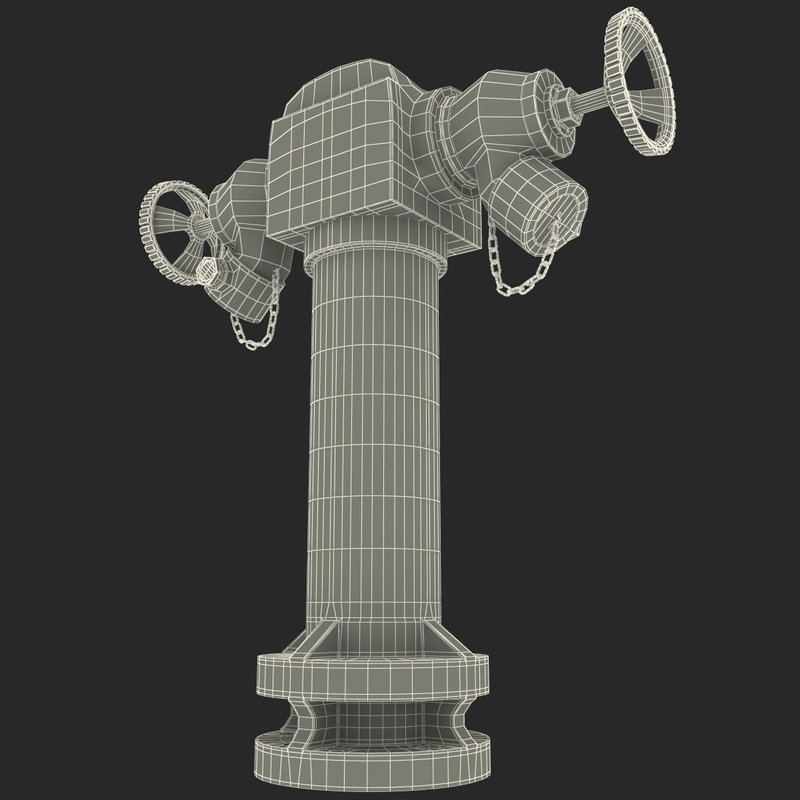 hydrant 2 port 3d obj