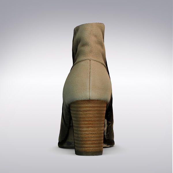3d model leather ankle boot scanning