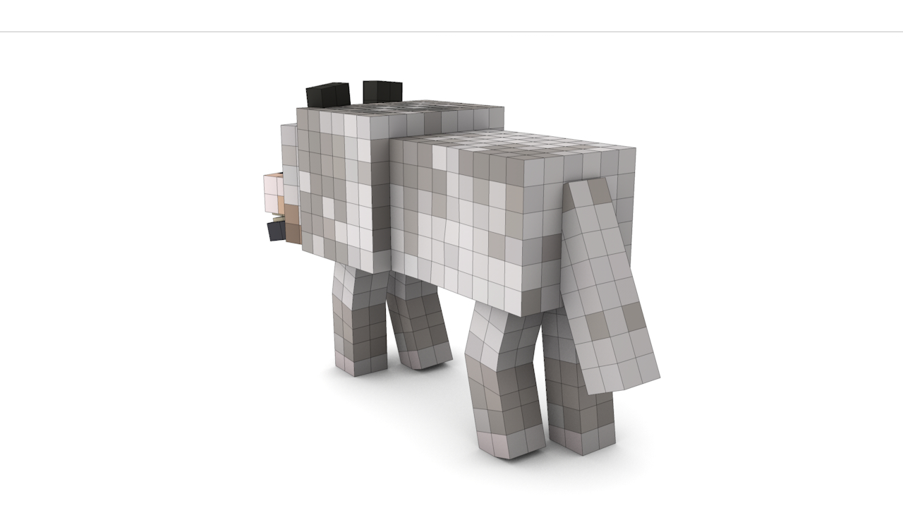 minecraft wolf 3d c4d