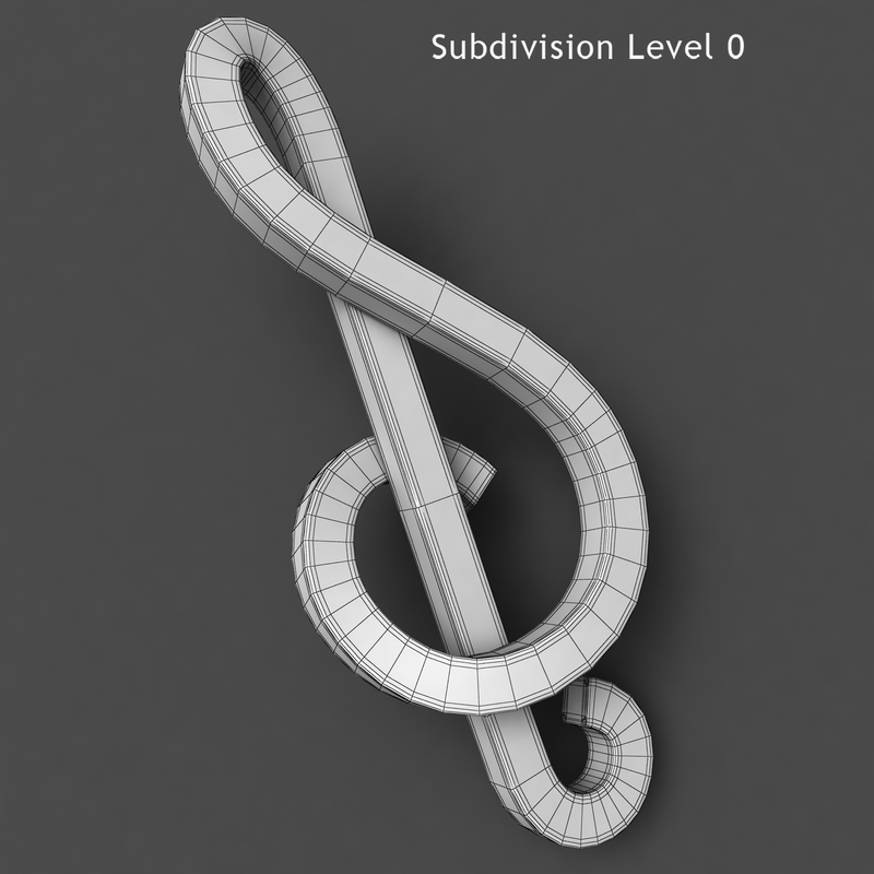 3d treble clef b model