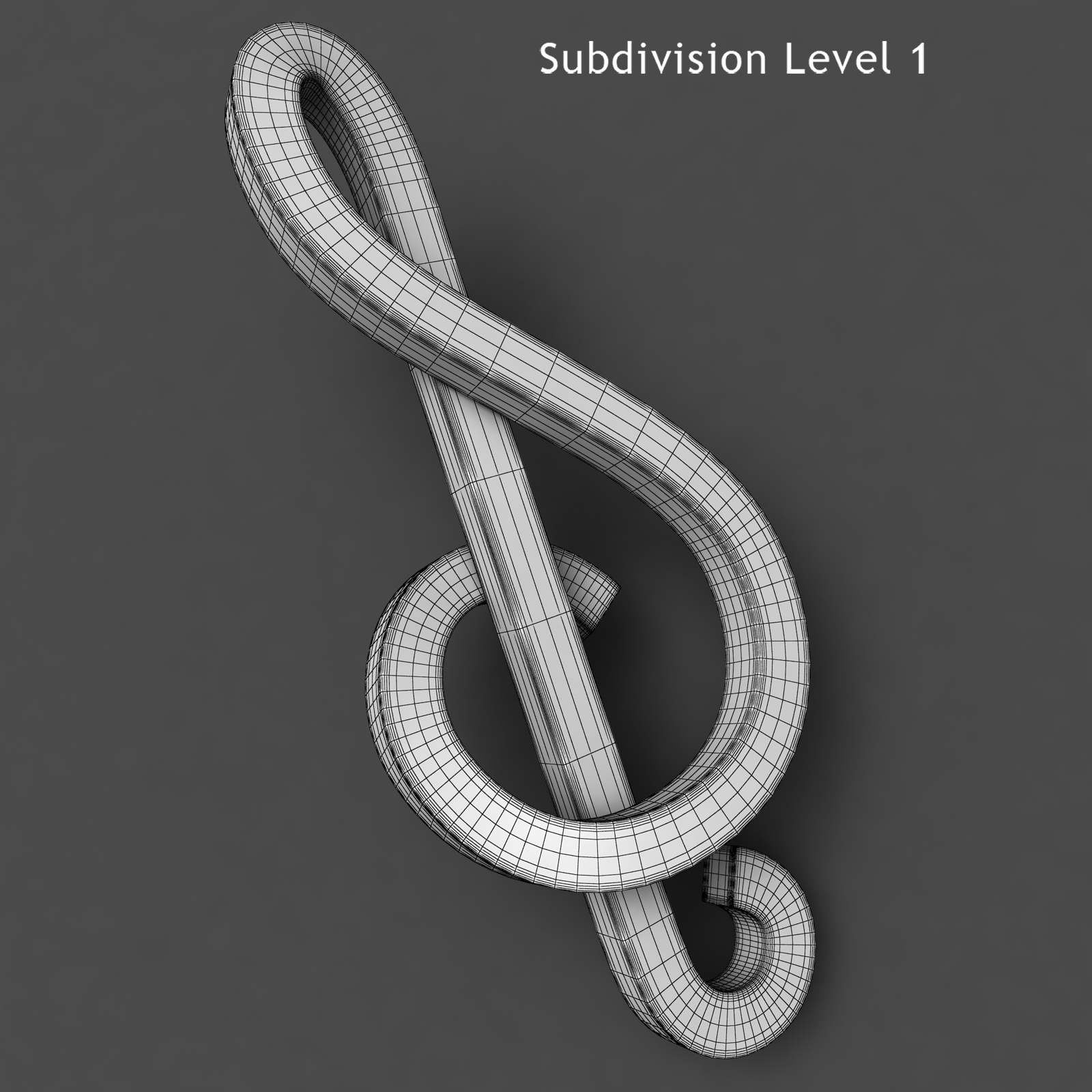 3d treble clef b model