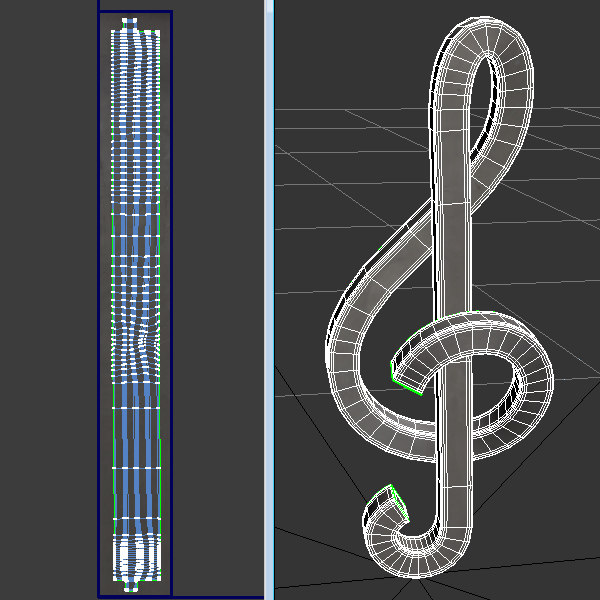 3d treble clef b model