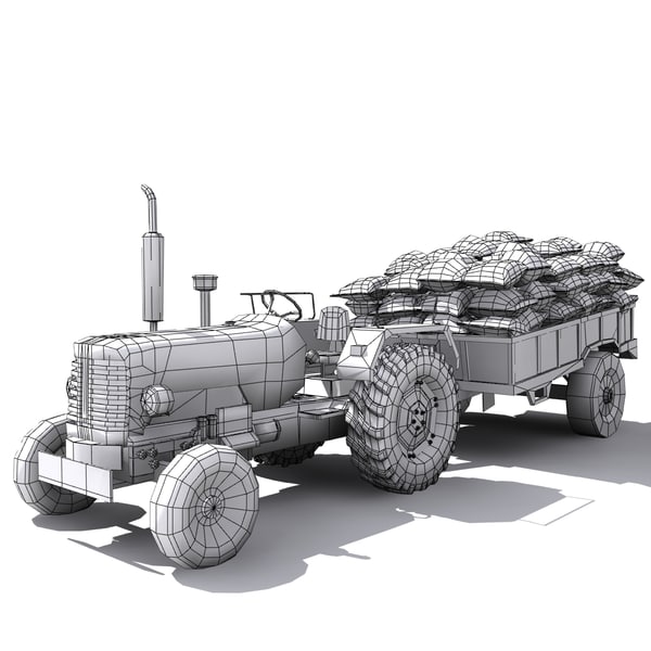 tractor engine 3d model