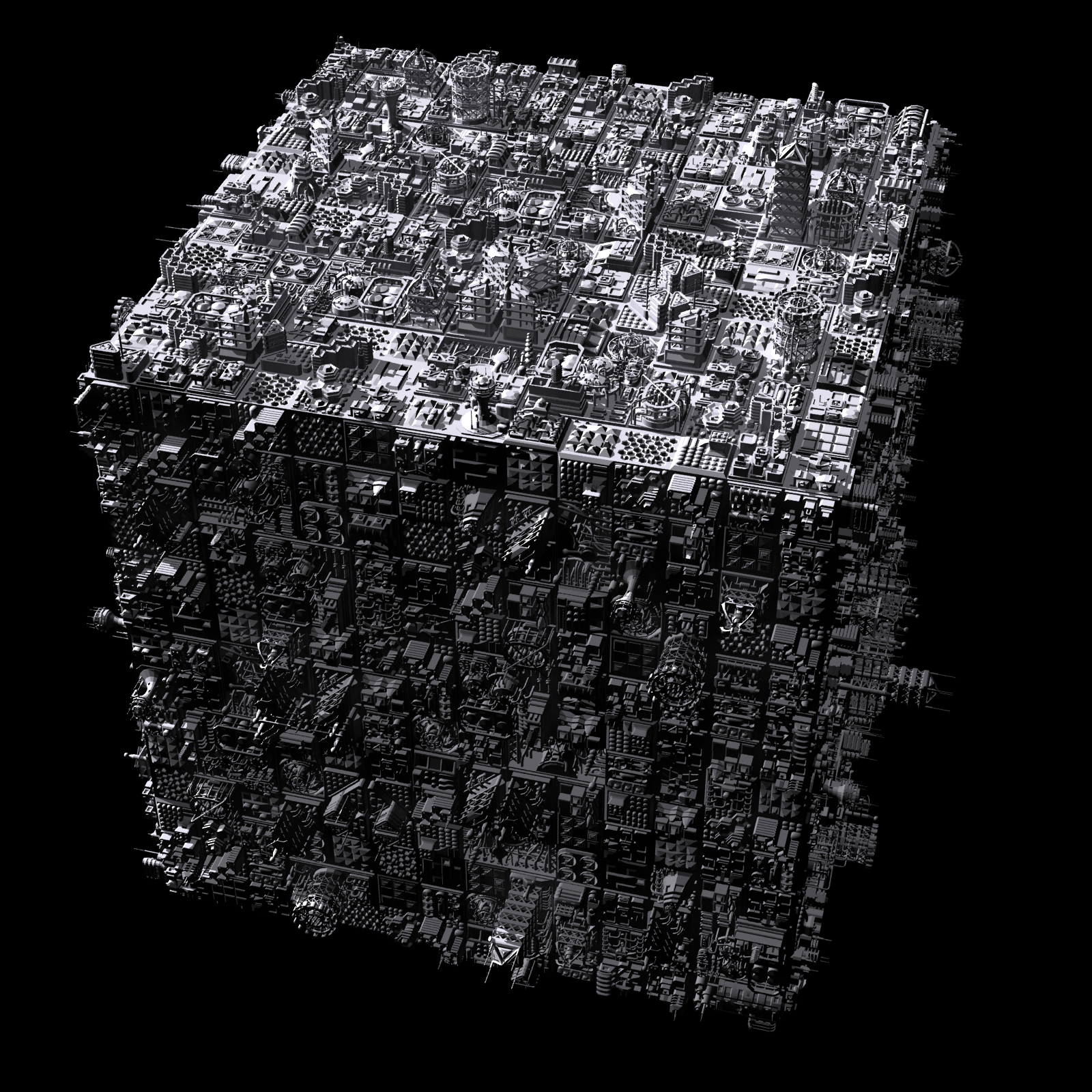 sci-fi cube 3d model