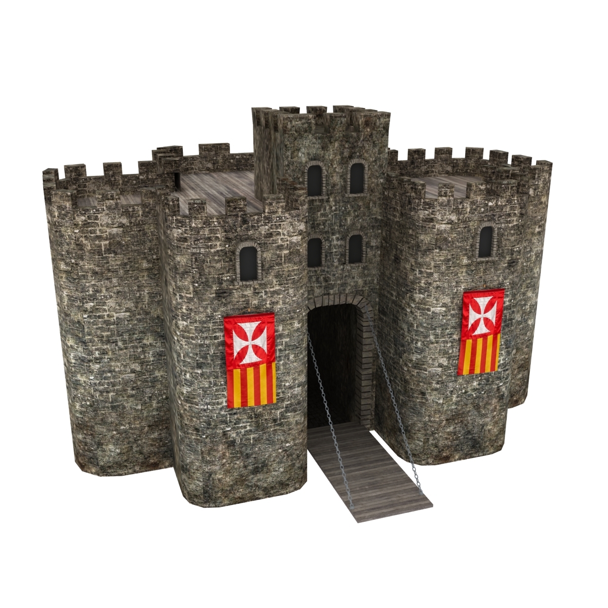 medieval castle gate tower max