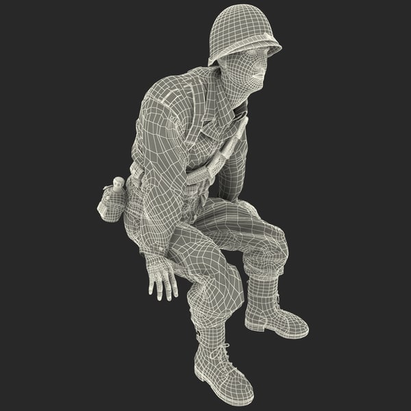 3d american wwii infantry soldier